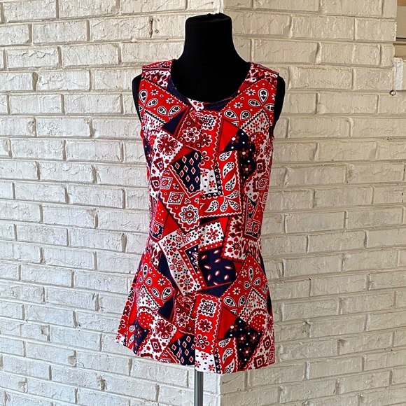 Vintage | Dresses | Vintage 6s Metal Zipper Bandana Print Paisley ...